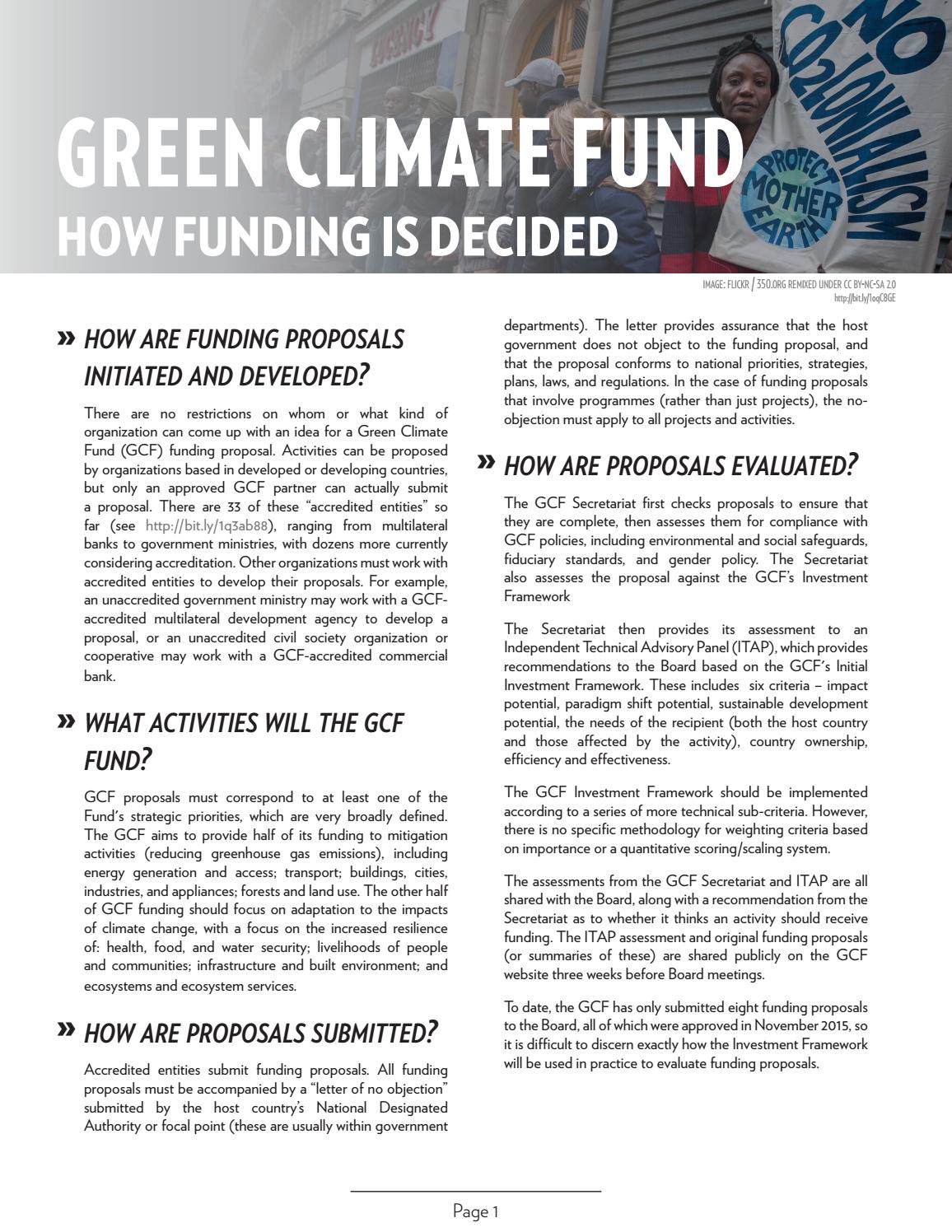 Fact Sheet 5: How GCF funding is decided by Heinrich Böll Foundation ...