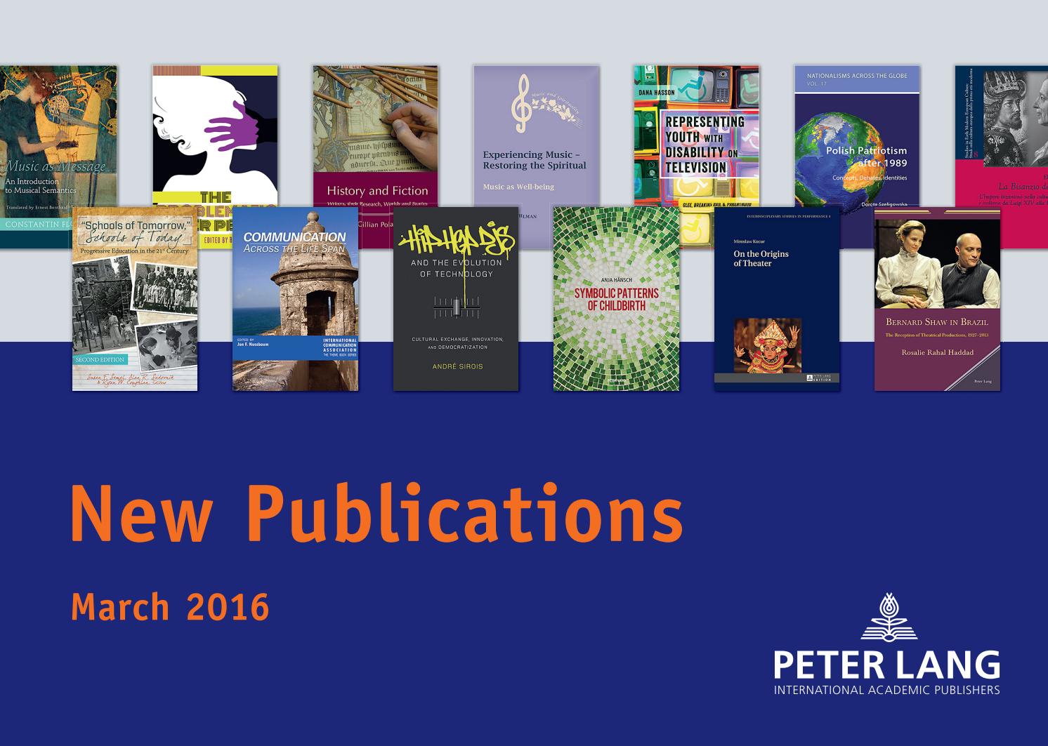 New Publications Catalogue March 2016 by Peter Lang Publishing Group ...