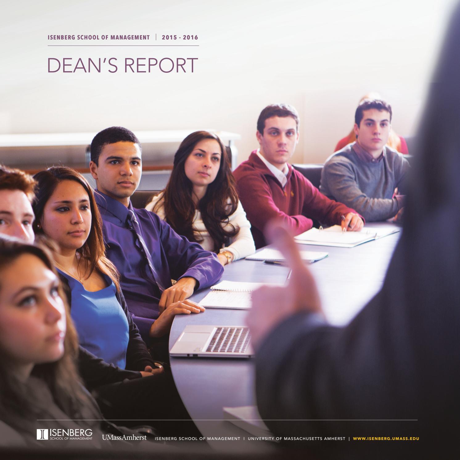 Deans Report 2015-2016 by Isenberg School of Management - Issuu