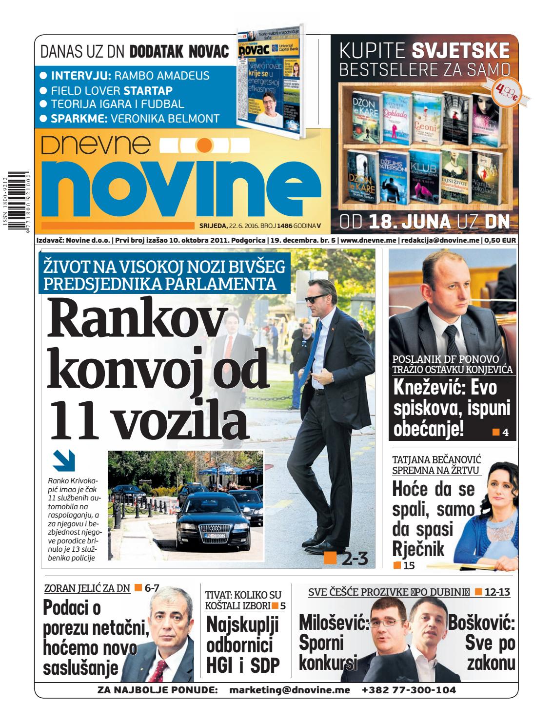 Dnevne novine 22. jun 2016. by Dnevne Novine - Issuu
