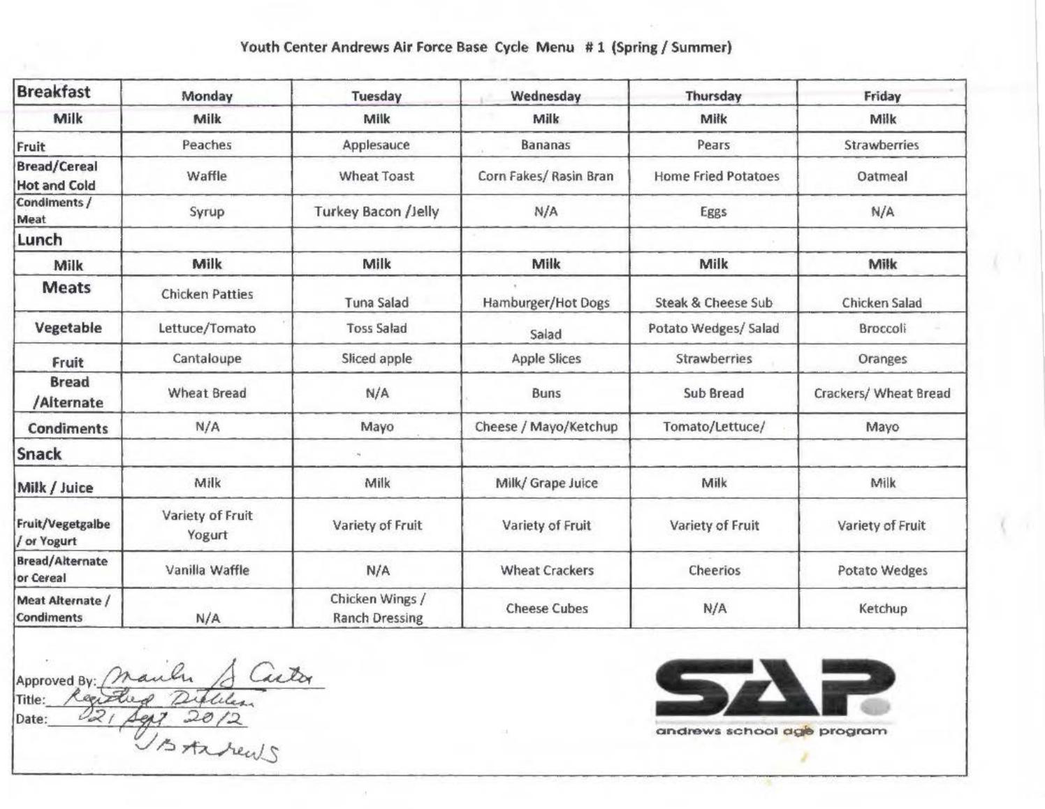 SAP Menus by Joint Base Andrews Marketing - Issuu