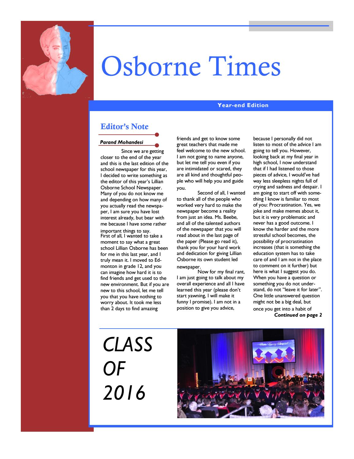 June 2016 newspaper by Queen Elizabeth School - Issuu
