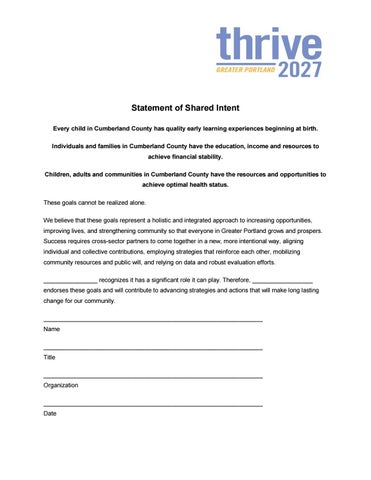 Shared intent statement by United Way of Greater Portland - Issuu