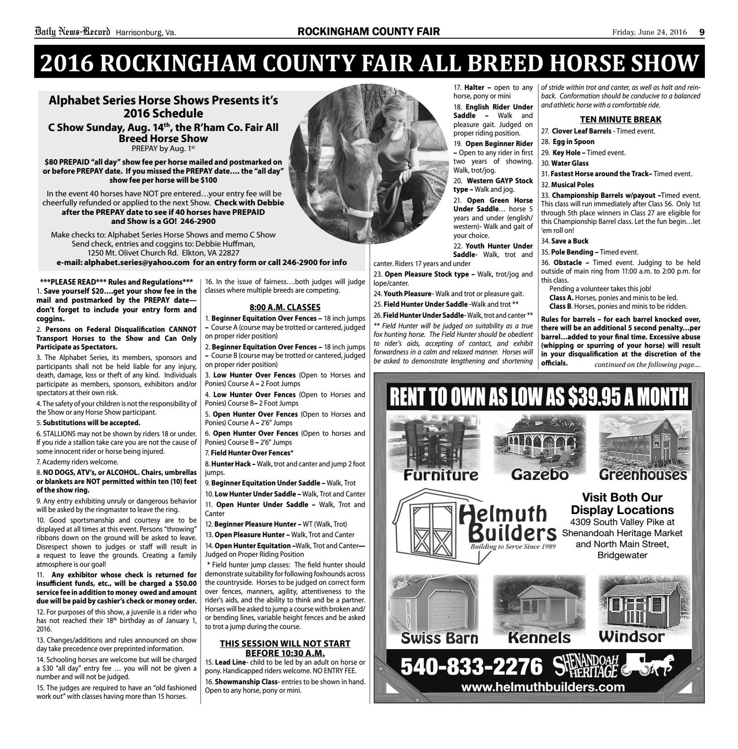 Rockingham County Fair Catalogue 2016 by Daily News-Record - Issuu