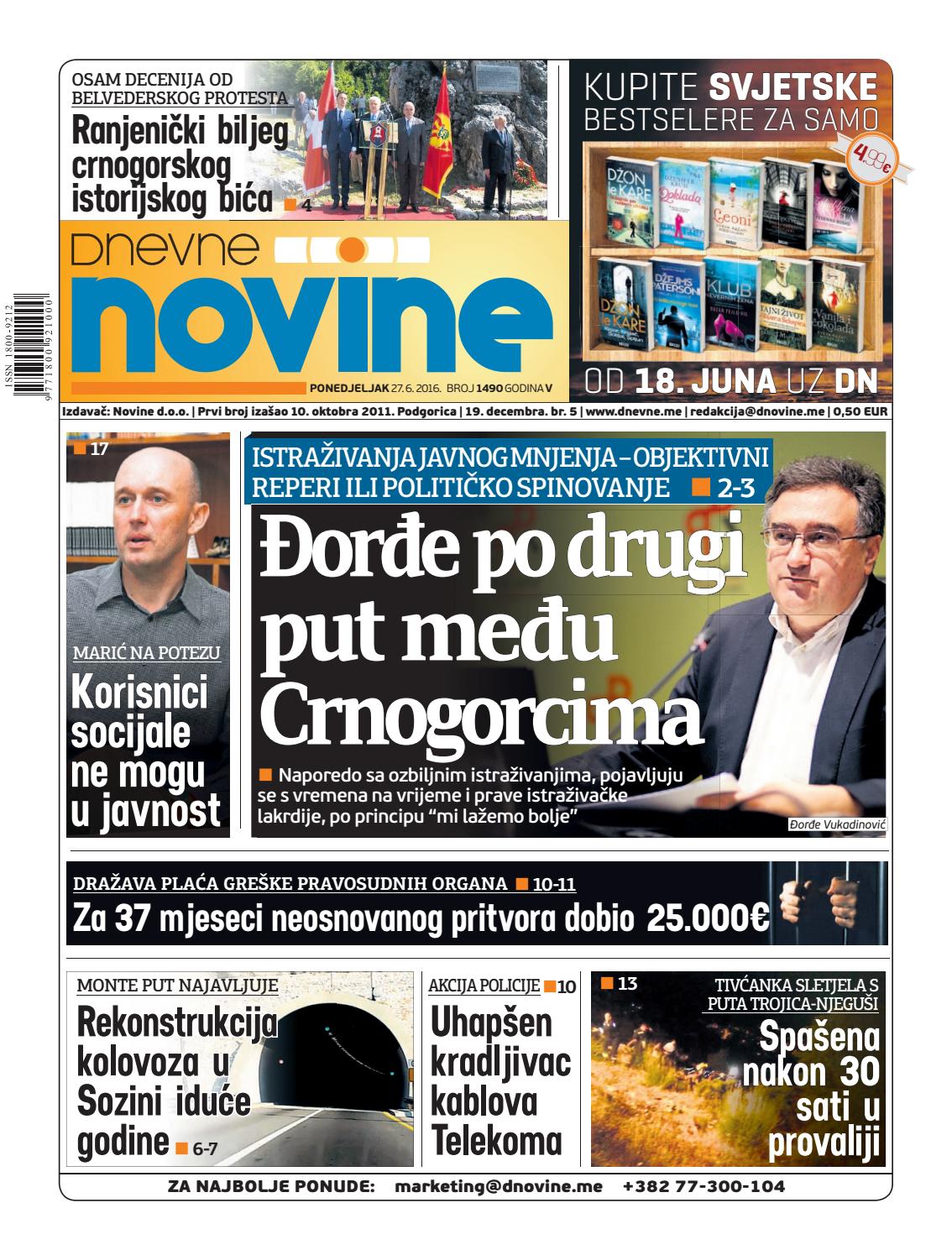 Dnevne novine 27. jun 2016. by Dnevne Novine - Issuu