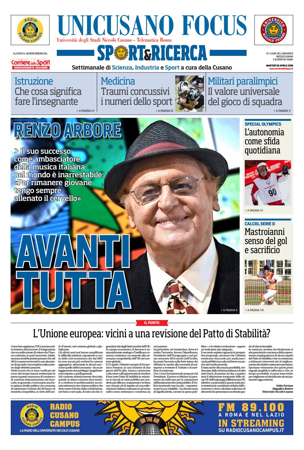 Unicusano focus 160426 by UniCusano - Università Niccolò Cusano - Issuu