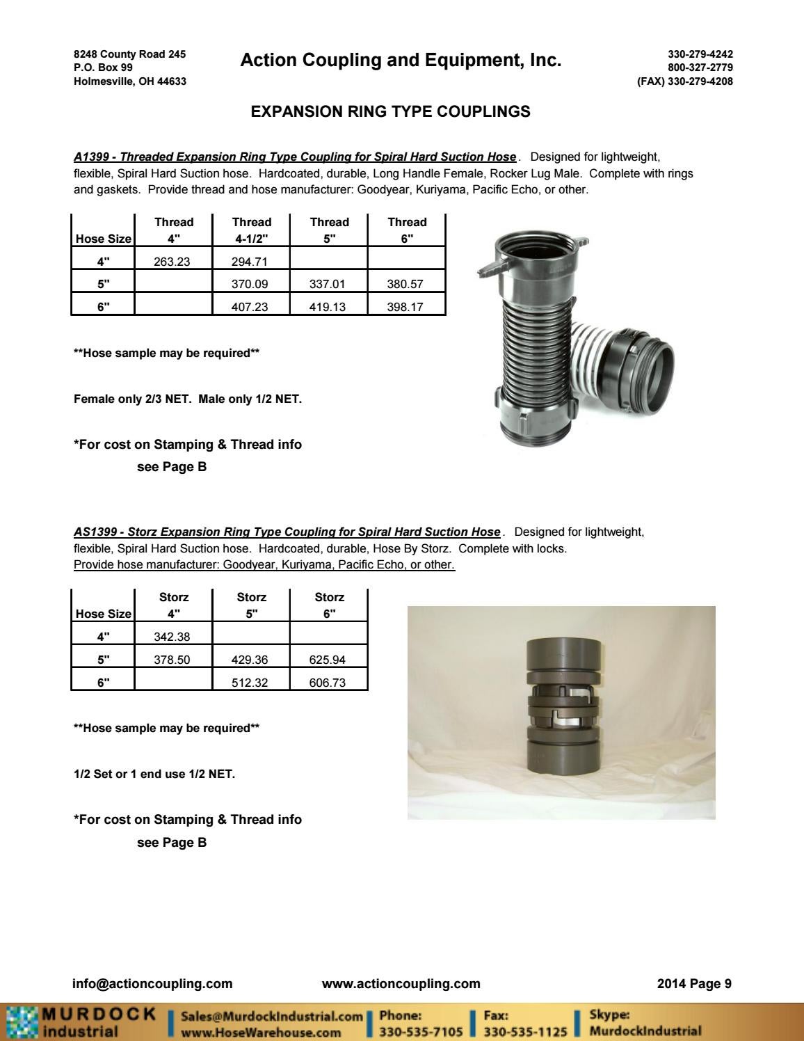 Action coupling catalog fire hydrant adapters storz aluminum brass ...