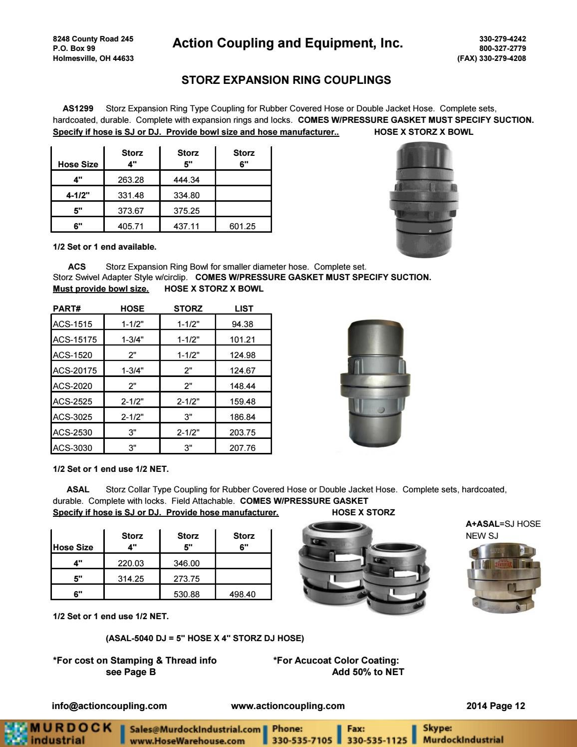 Action coupling catalog fire hydrant adapters storz aluminum brass ...