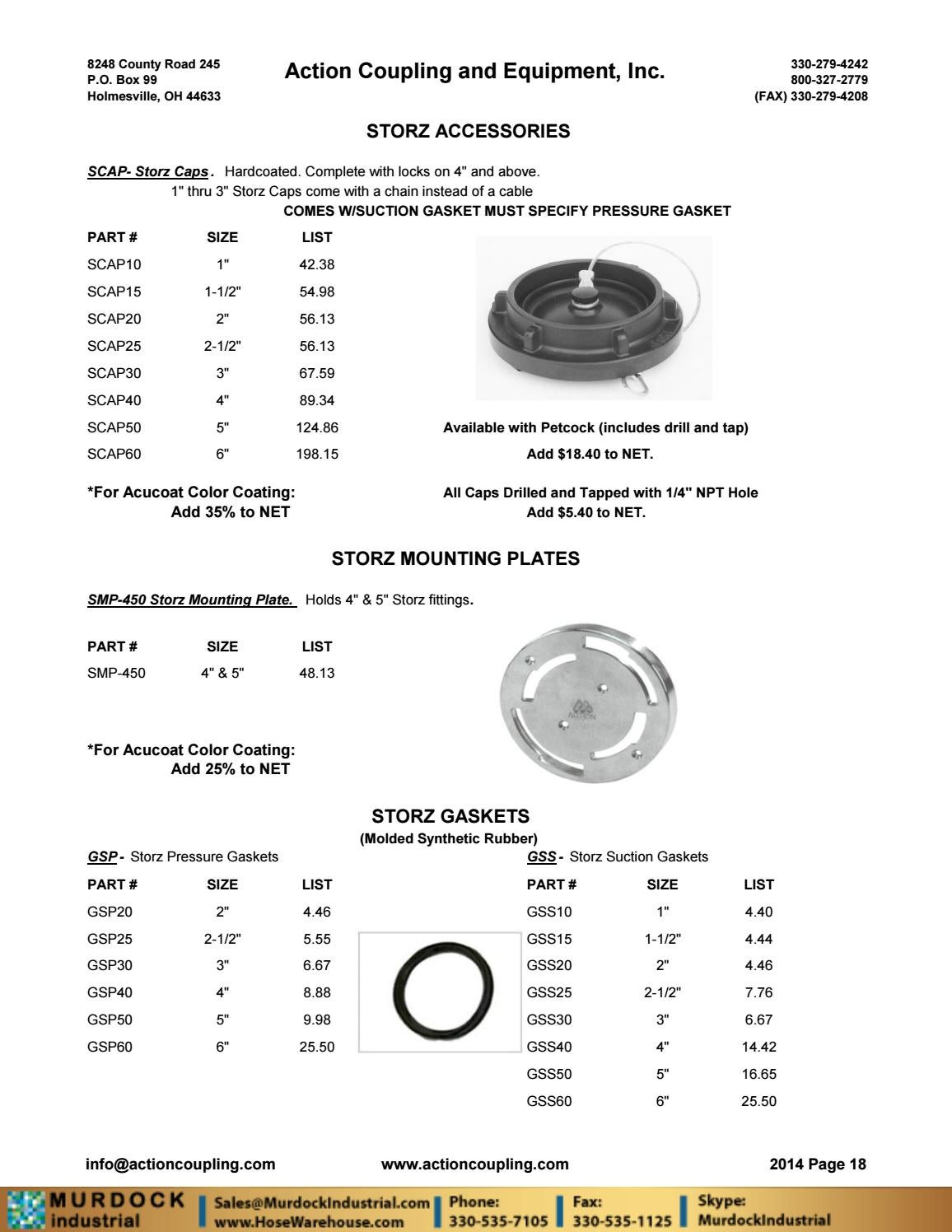 Action coupling catalog fire hydrant adapters storz aluminum brass ...