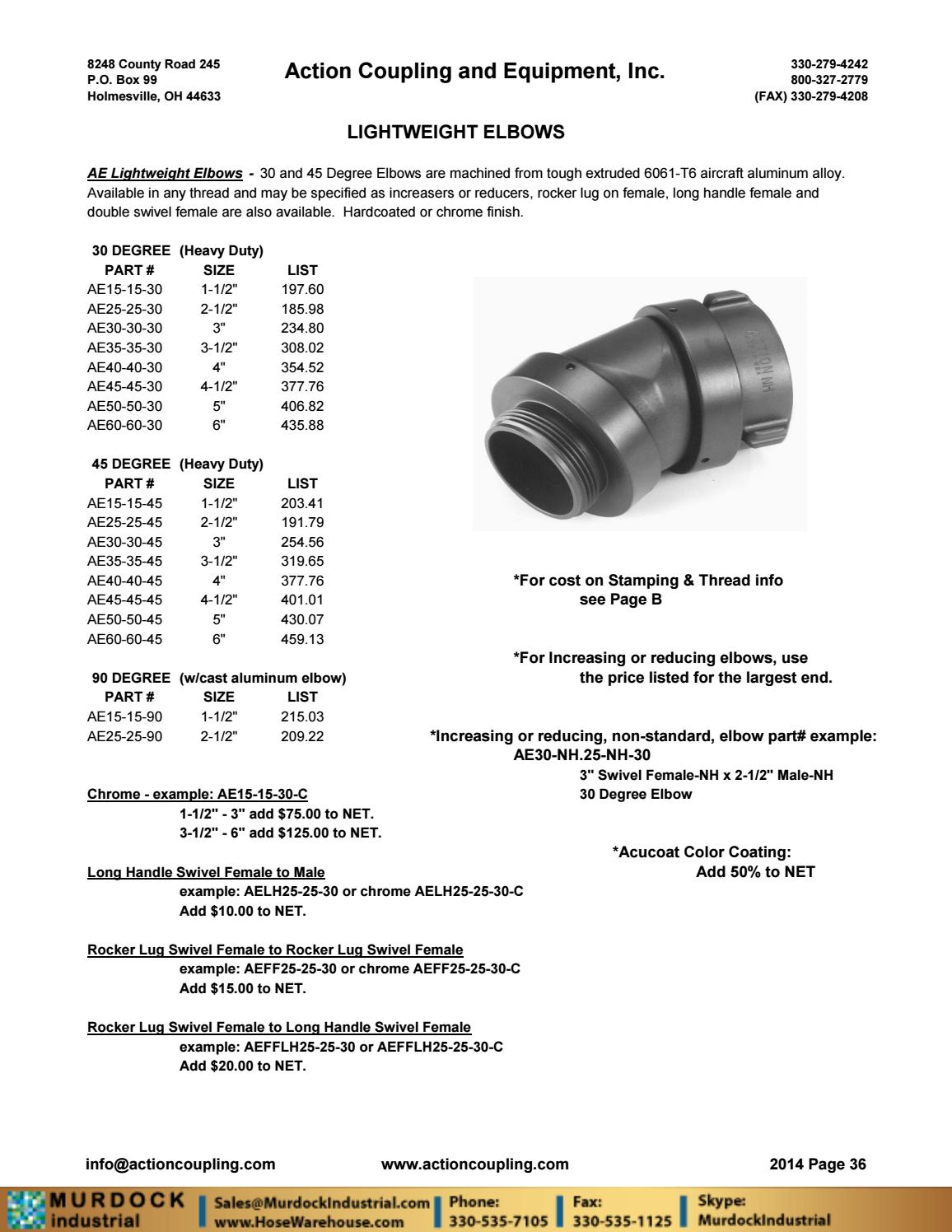 Action coupling catalog fire hydrant adapters storz aluminum brass ...