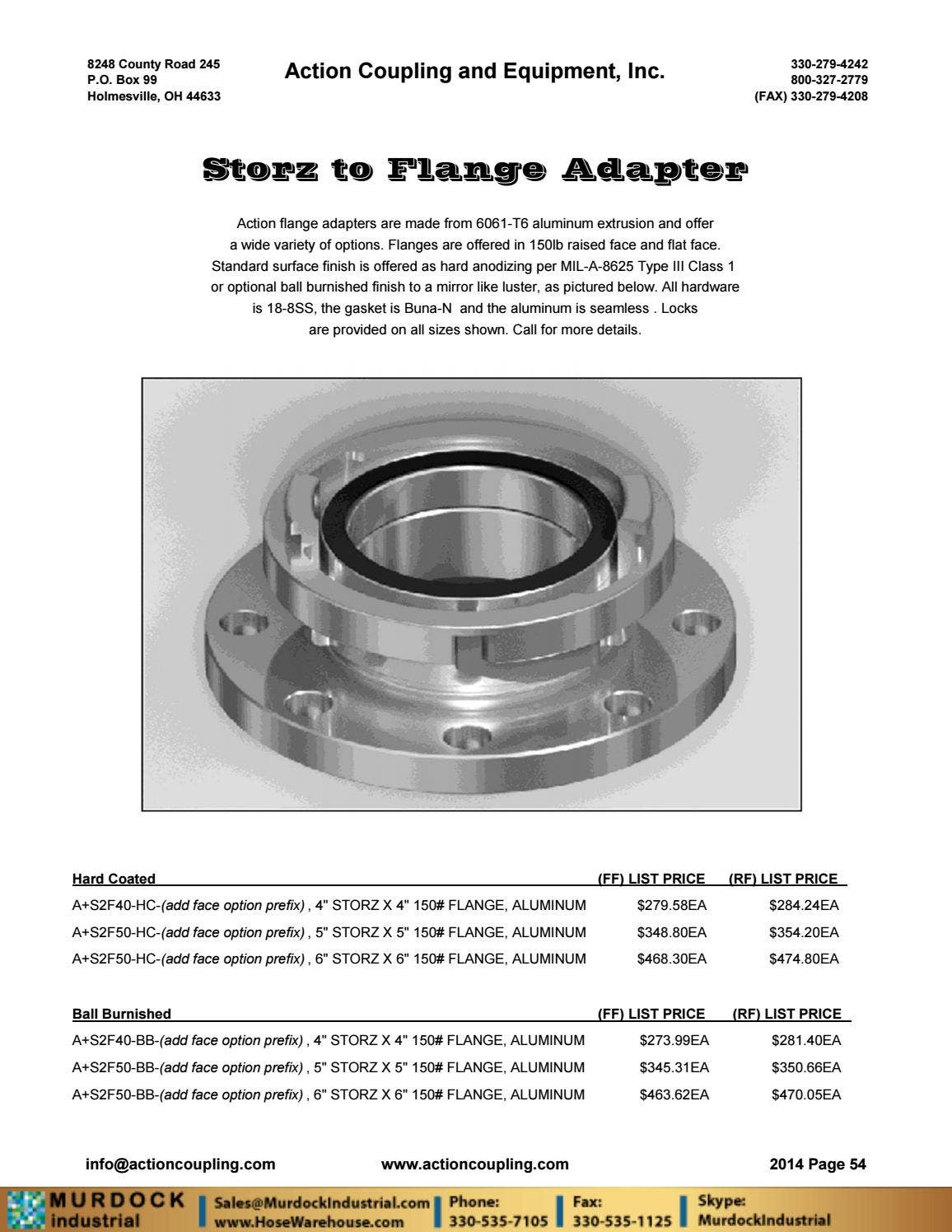 Action coupling catalog fire hydrant adapters storz aluminum brass ...