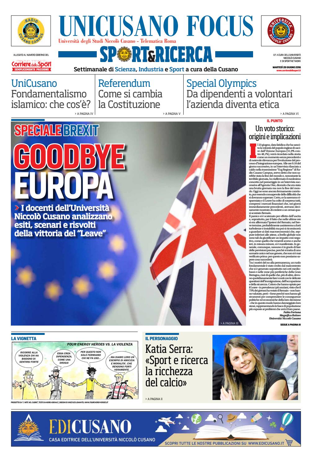 Unicusano focus 160628 by UniCusano - Università Niccolò Cusano - Issuu