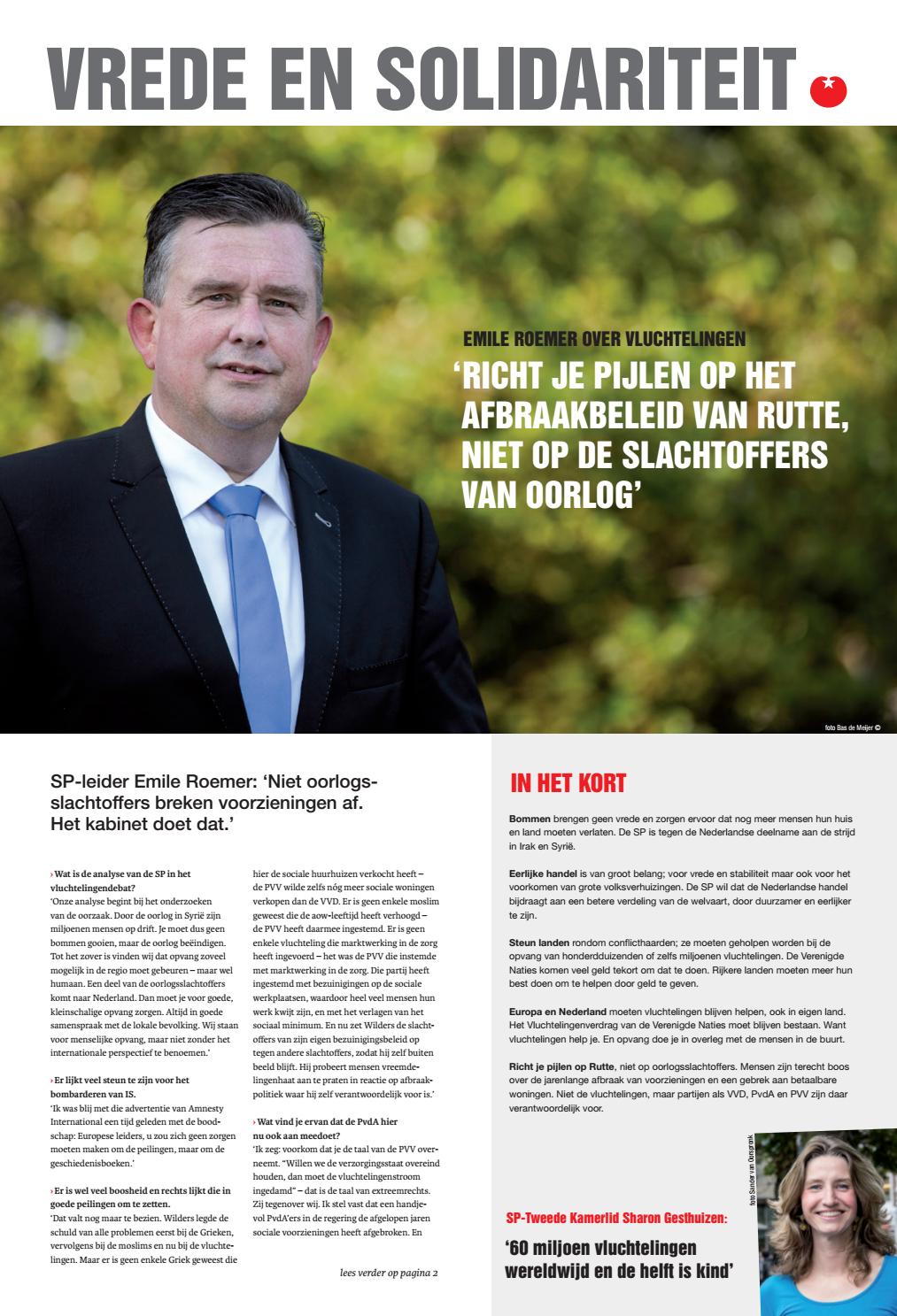 Vluchtelingenkrant: "Vrede en solidariteit" by Socialistische Partij ...