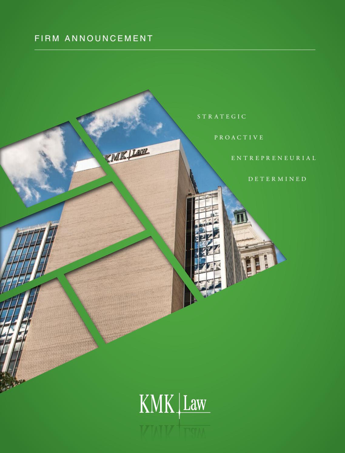 KMK Law Firm Announcement 2016 by Keating Muething & Klekamp PLL - Issuu