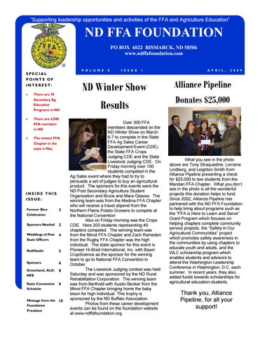 ND FFA Foundation Spring 2009 Newsletter by ND FFA - Issuu