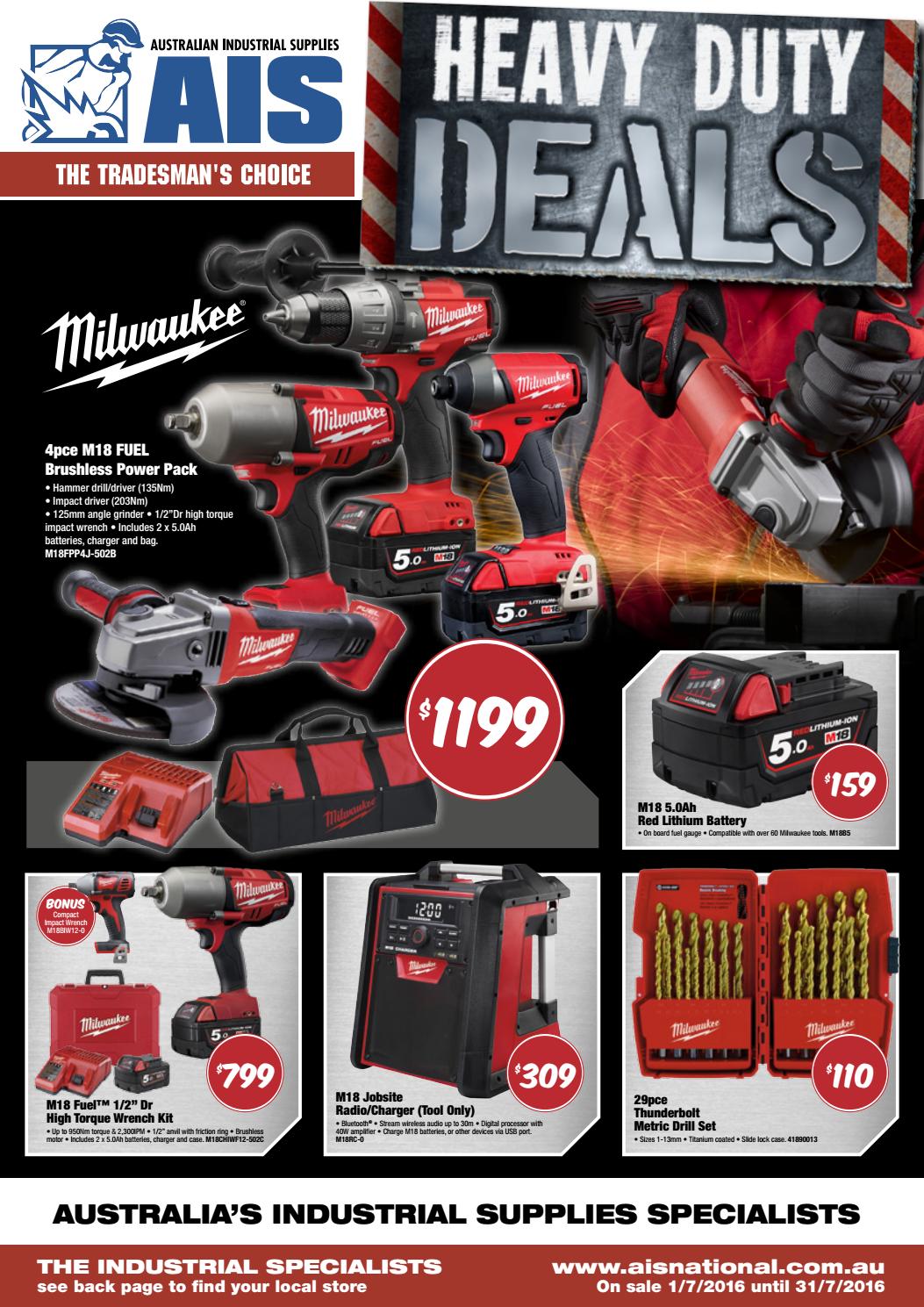 AIS Milwaukee HEAVY DUTY DEALS 2016 July Flyer by Australian Industrial ...