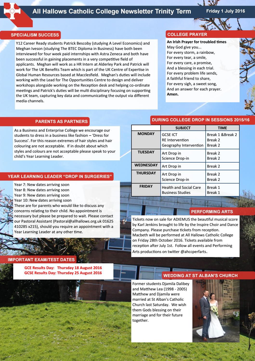 1 July 2016 by All Hallows Catholic College - Issuu