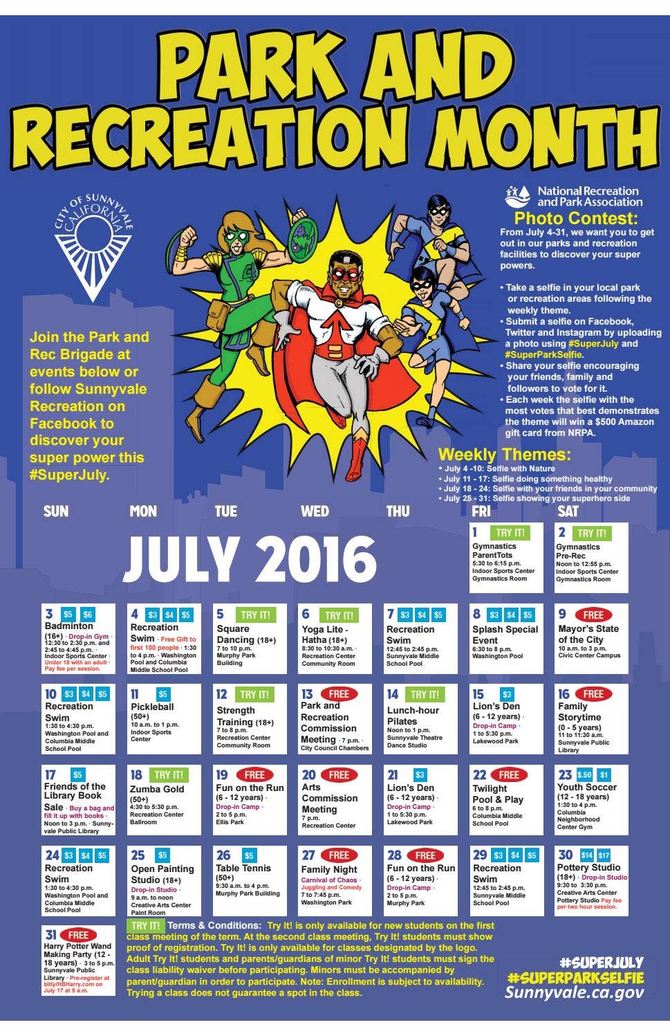 2016 Sunnyvale Park and Recreation Month Activity Calendar by City of ...