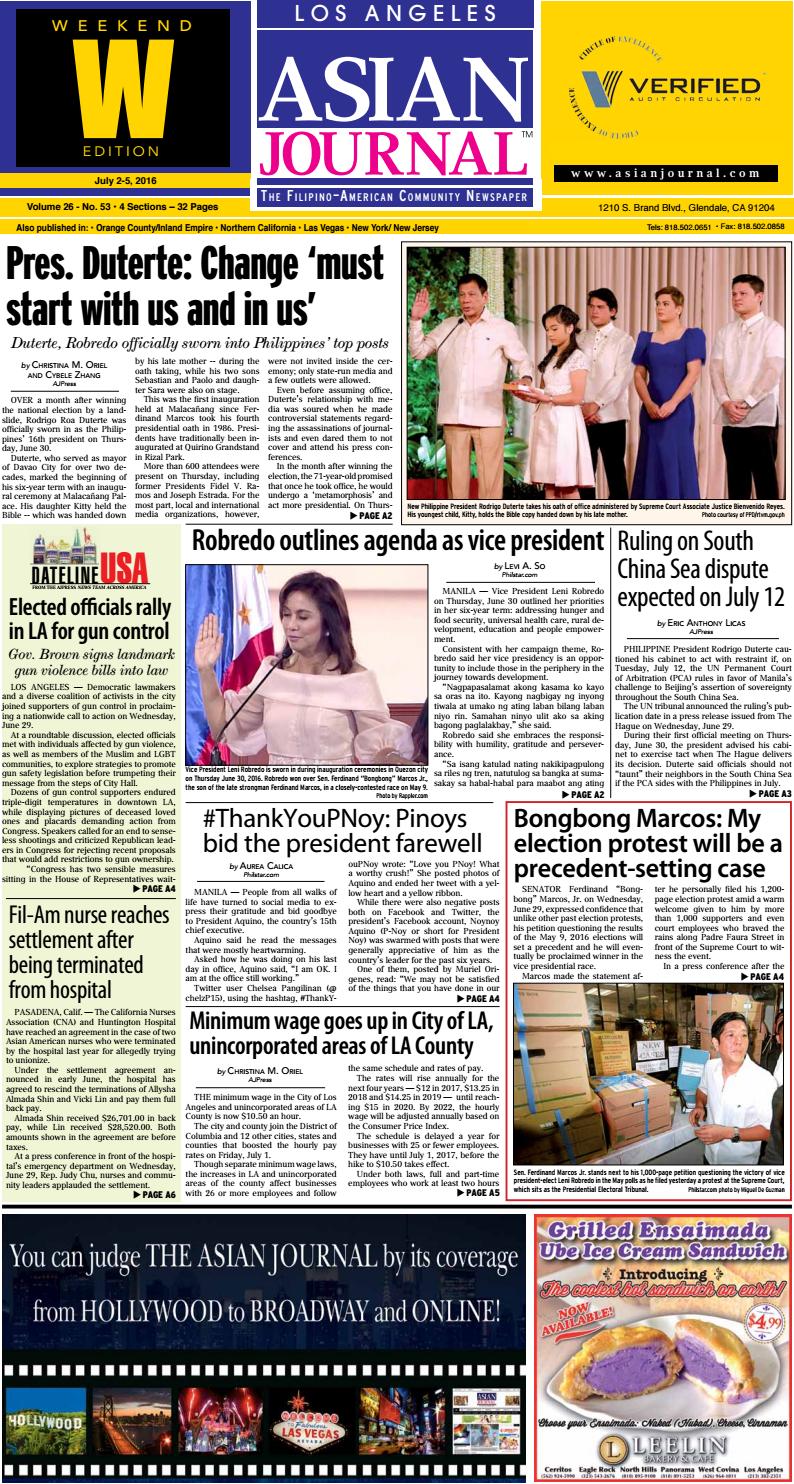 La Weekend Edition -- July 2 -- 5, 2016 by Asian Journal Community ...