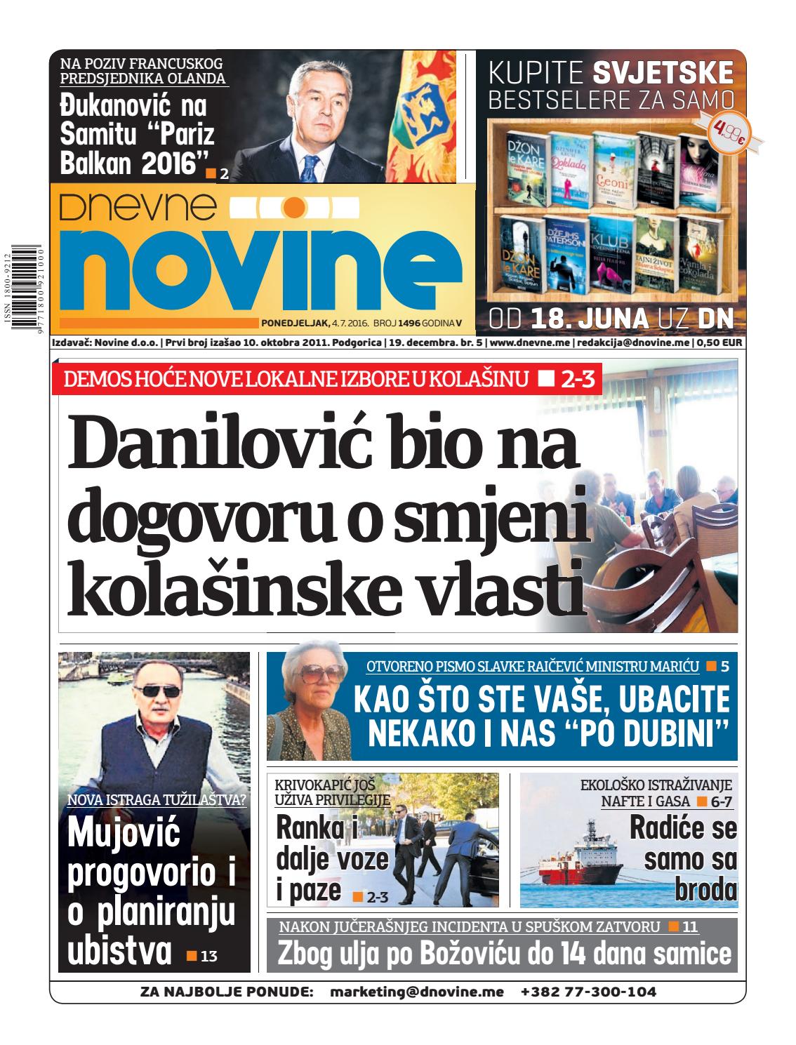 Dnevne novine 4. jul 2016. by Dnevne Novine - Issuu