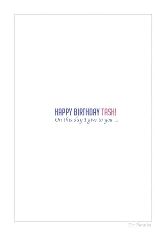 Happy Birthday Tash by Alf Escuin - Issuu