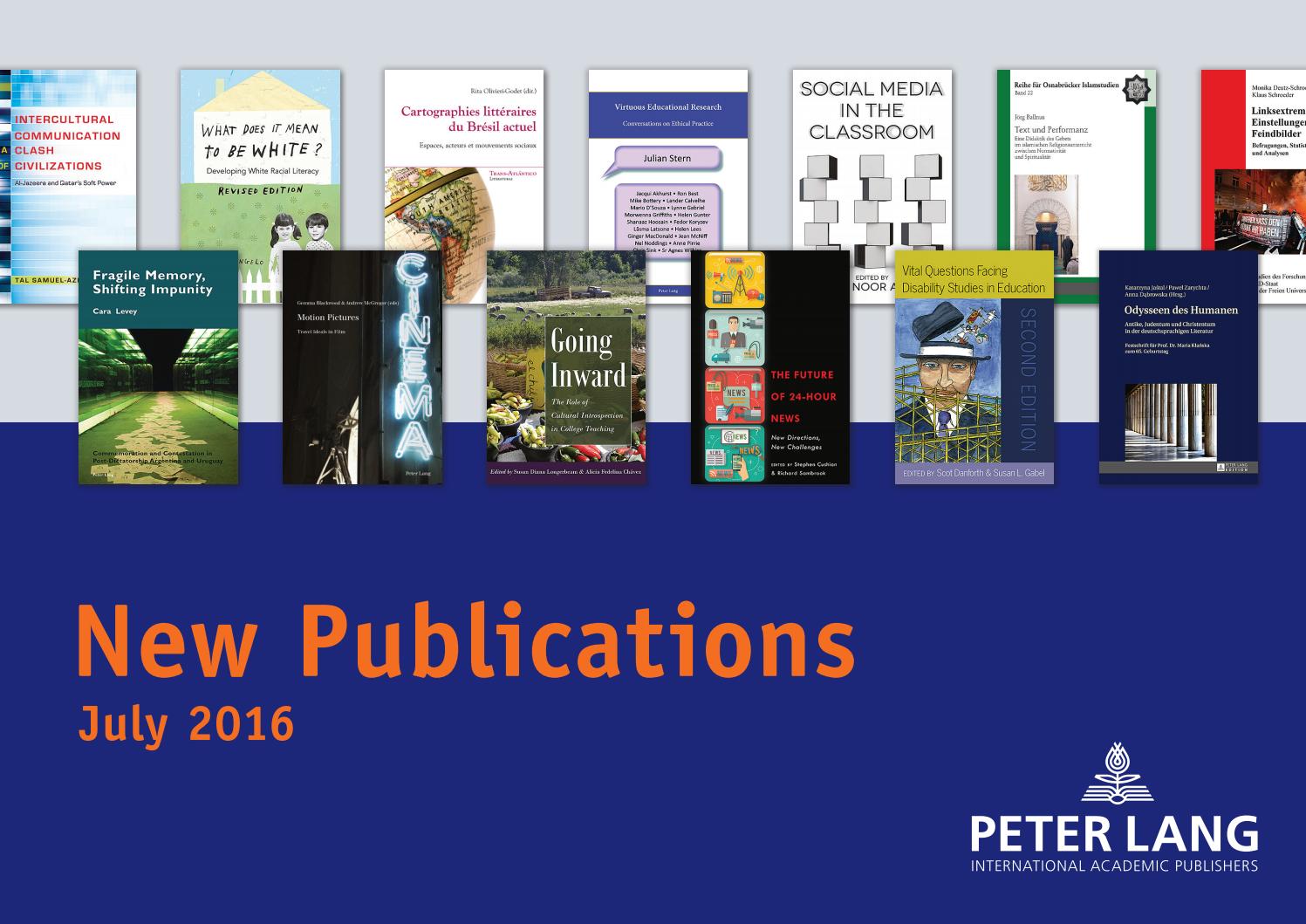 New Publications Catalogue July 2016 by Peter Lang Publishing Group - Issuu