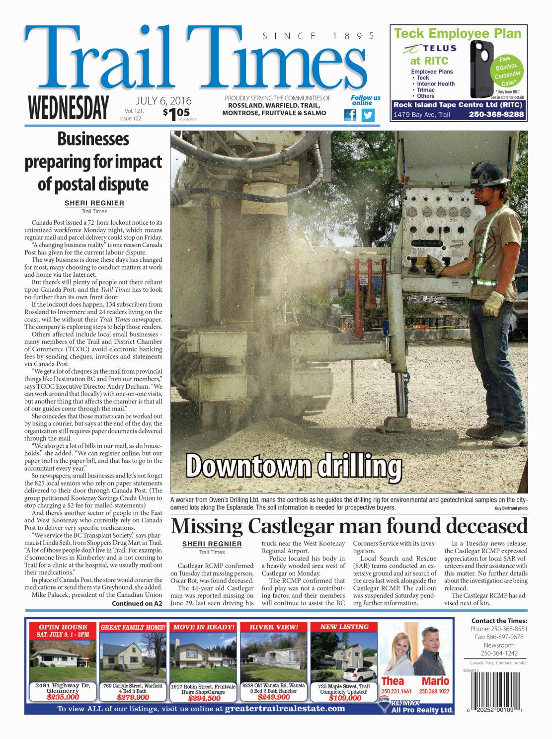 Trail Daily Times, July 06, 2016 by Black Press Media Group - Issuu