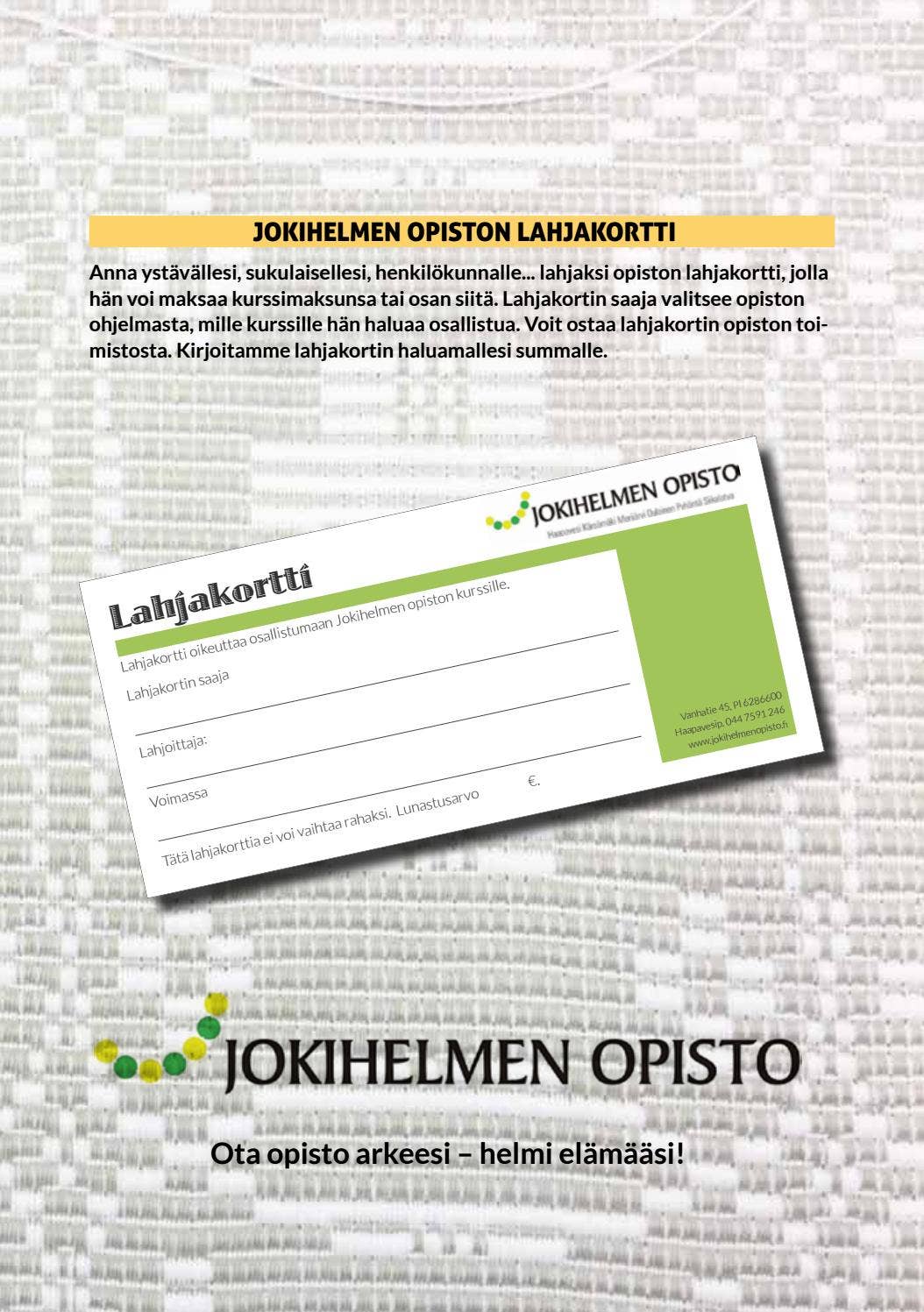 Jokihelmen opiston opinto-ohjelma 2016-2017 by Zoneatlas Oy - Issuu
