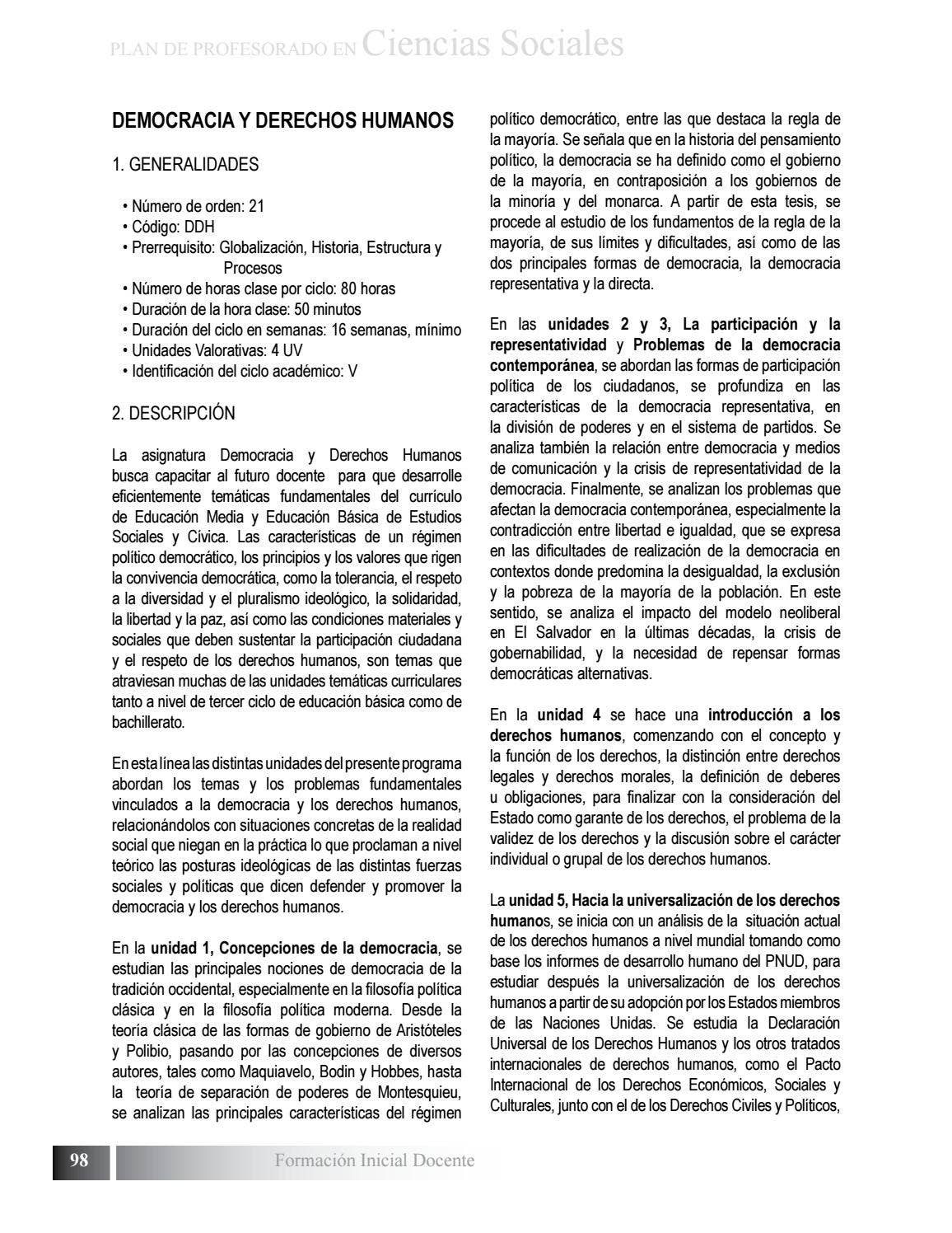 Plan de estudio de Profesorado en Ciencias Sociales by Biblioteca ...