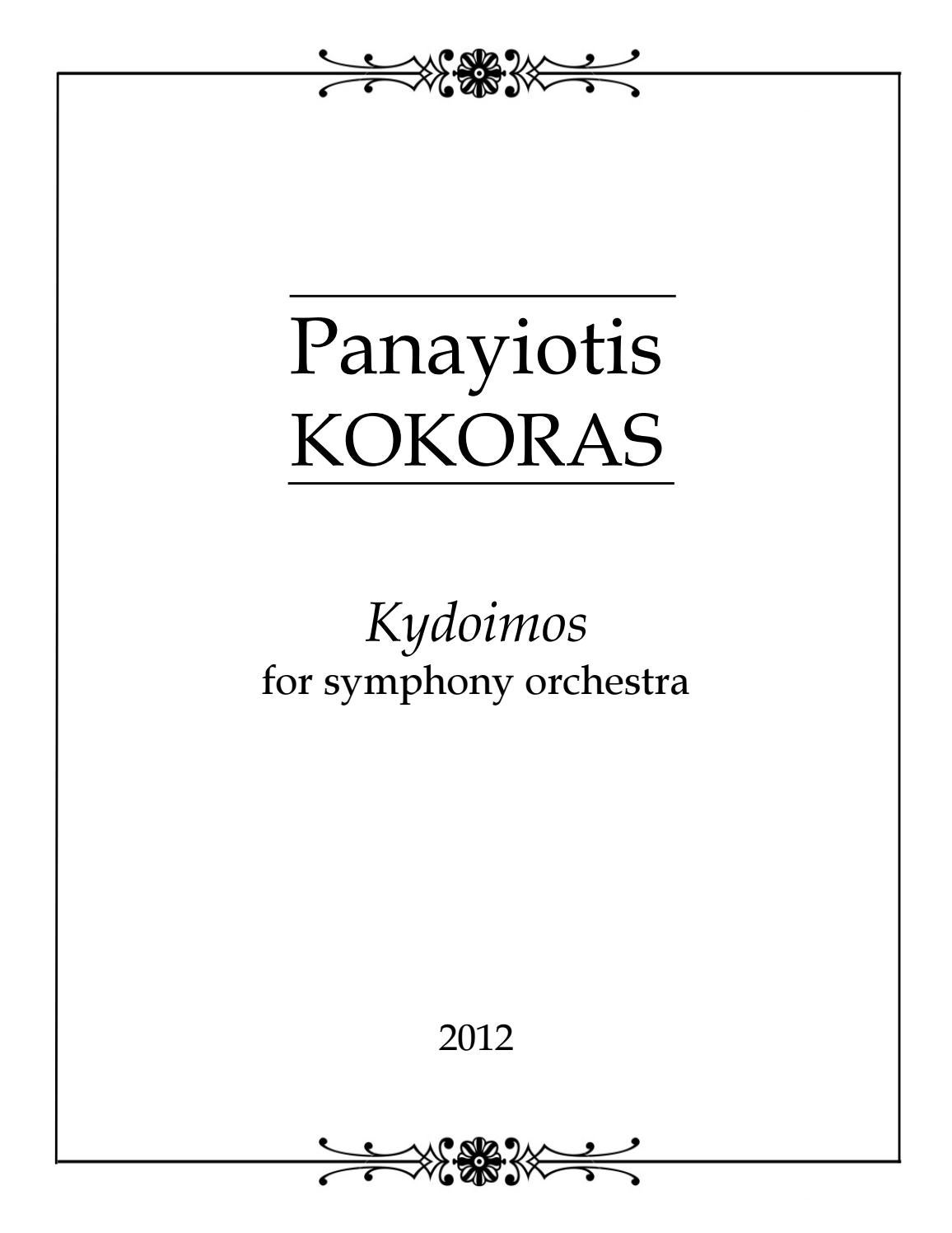 Kydeimos by Panayiotis Kokoras - Issuu