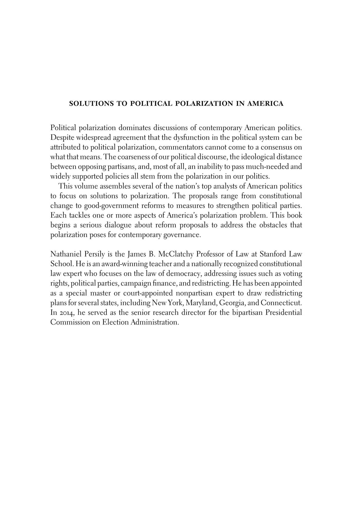 Solutions to Political Polarization in America by Cambridge University ...
