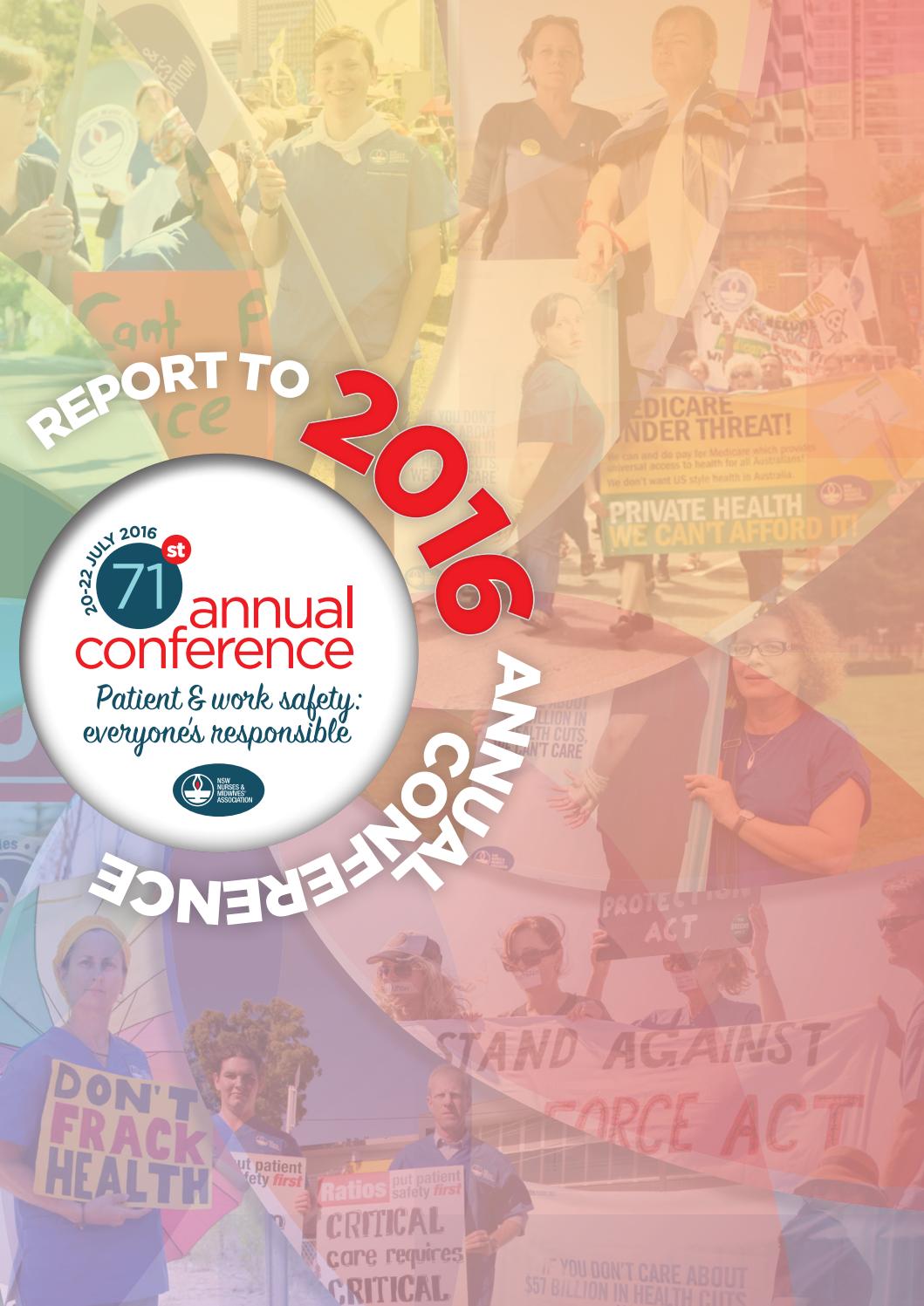 Report to 2016 NSWNMA Annual Conference by NSW Nurses and Midwives ...