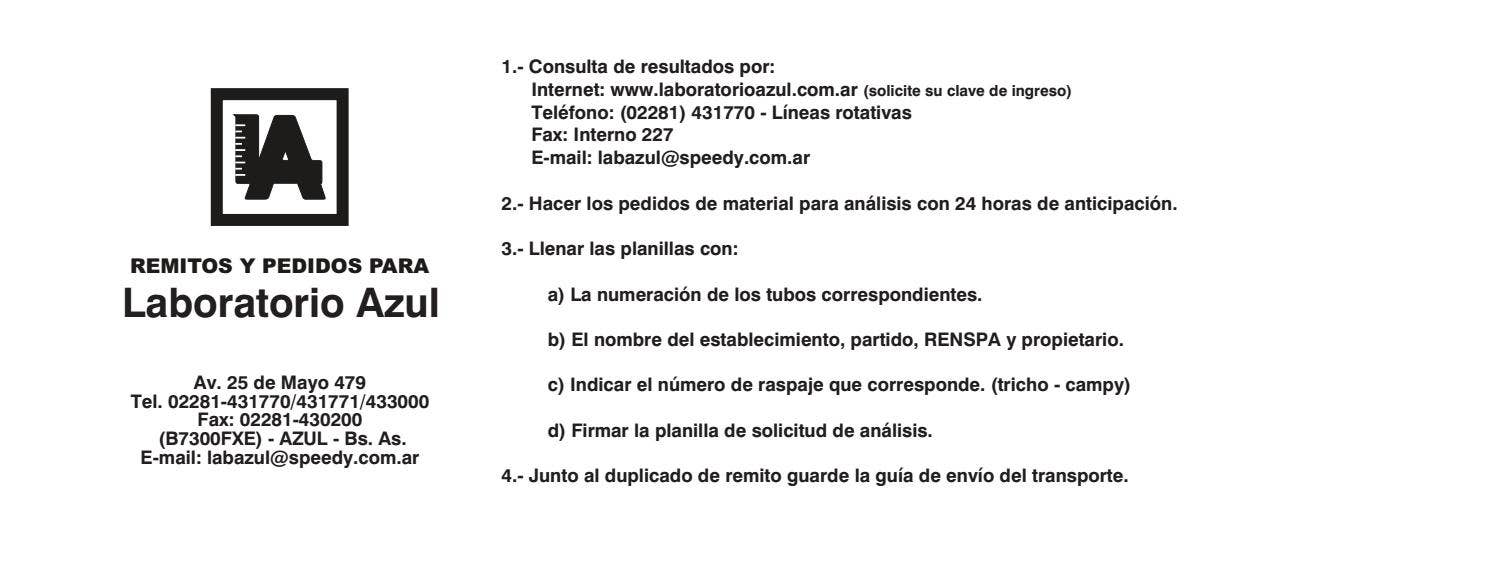 Formulario de solicitud de análisis by Laboratorio Azul - Issuu