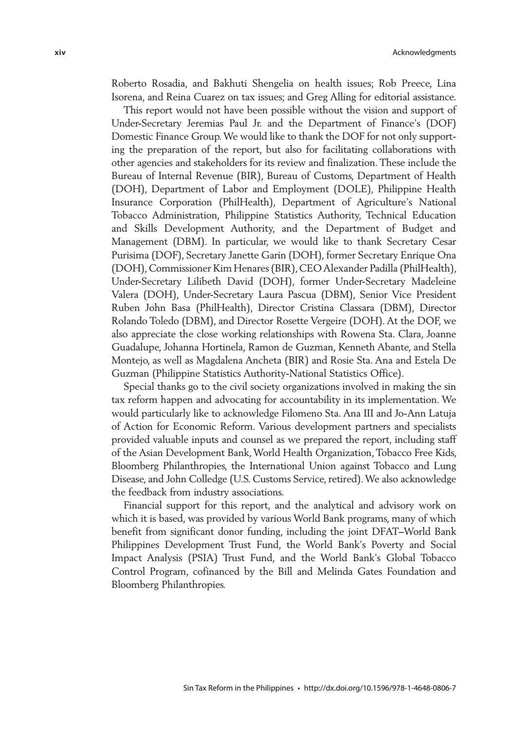Sin Tax Reform in the Philippines by World Bank Publications - Issuu