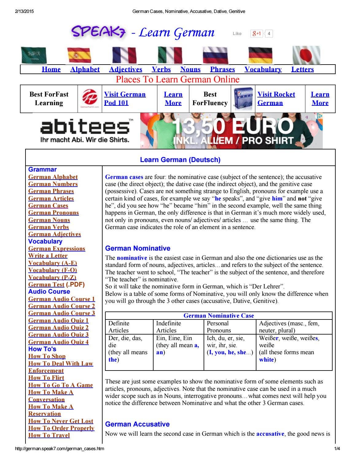 German cases nominative accusative dative genitive by Maria Olave - Issuu