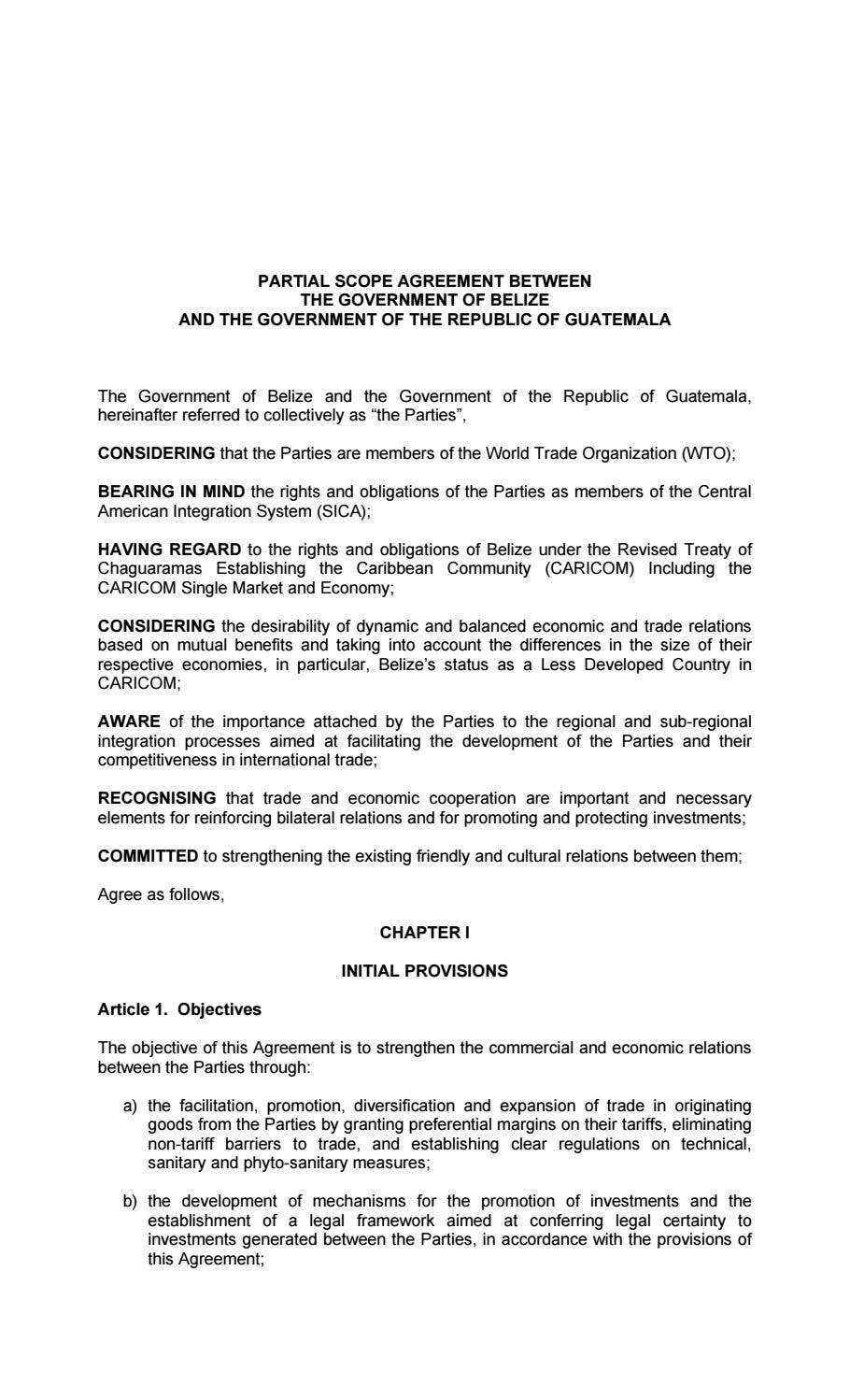 Belize guatemala partial scope agreement by Beltraide - Issuu