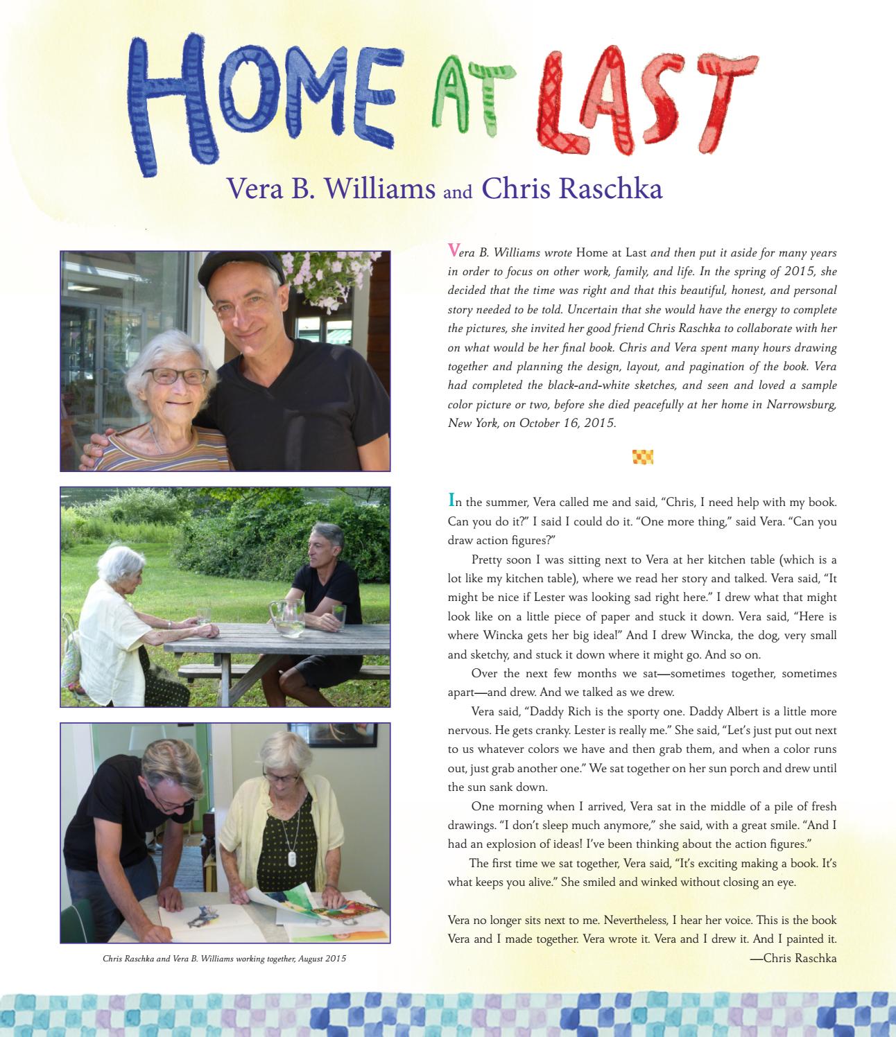 Home at Last by Vera B. Williams and Chris Raschka by HarperCollins ...