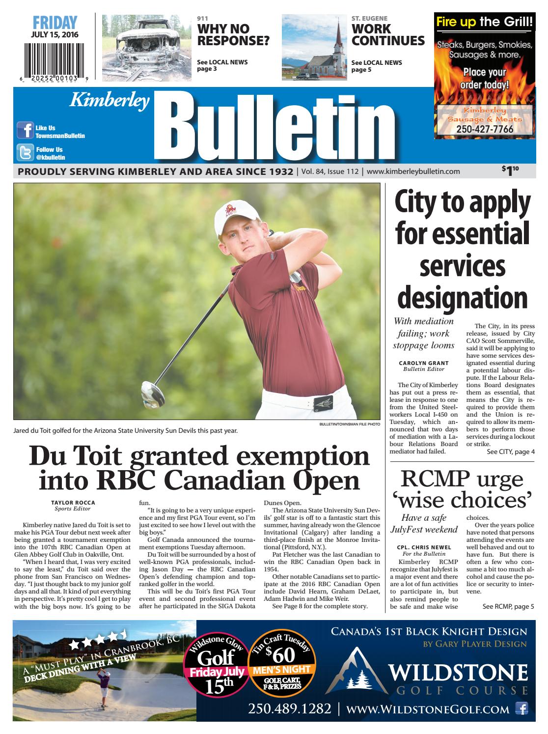 Kimberley Daily Bulletin, July 15, 2016 by Black Press Media Group - Issuu