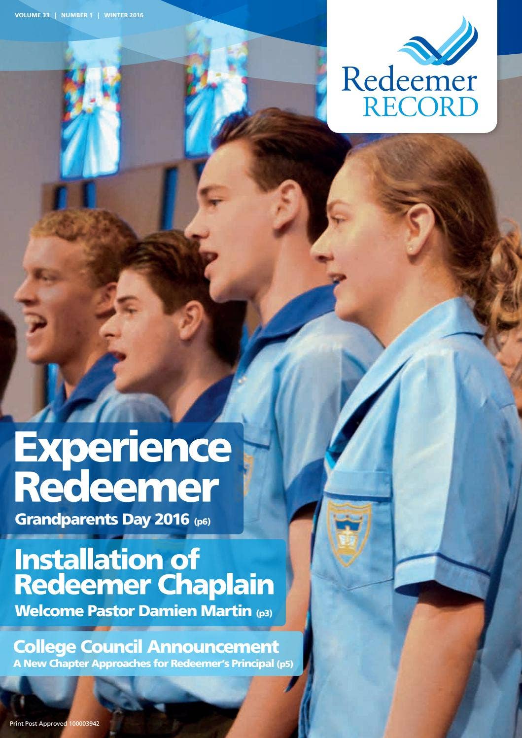 Redeemer Record Vol 33 Issue 1 - July 2016 by Redeemer Lutheran College ...
