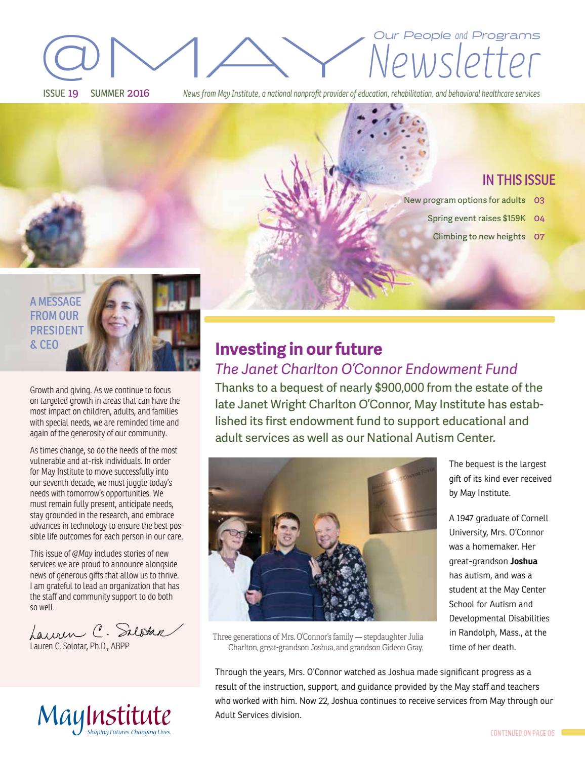 @May, Issue 19, Summer 2016 by May Institute - Issuu