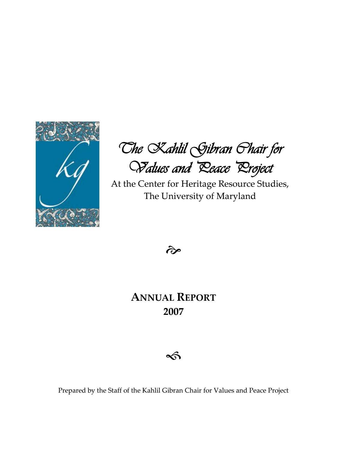 Gibran Chair 2007 Annual Report by College of Behavioral & Social ...