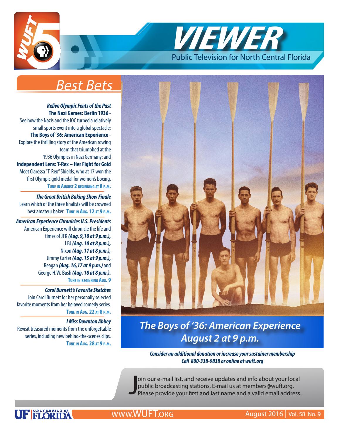 WUFT TV Viewer Guide - August 2016 by UF CJC - Issuu