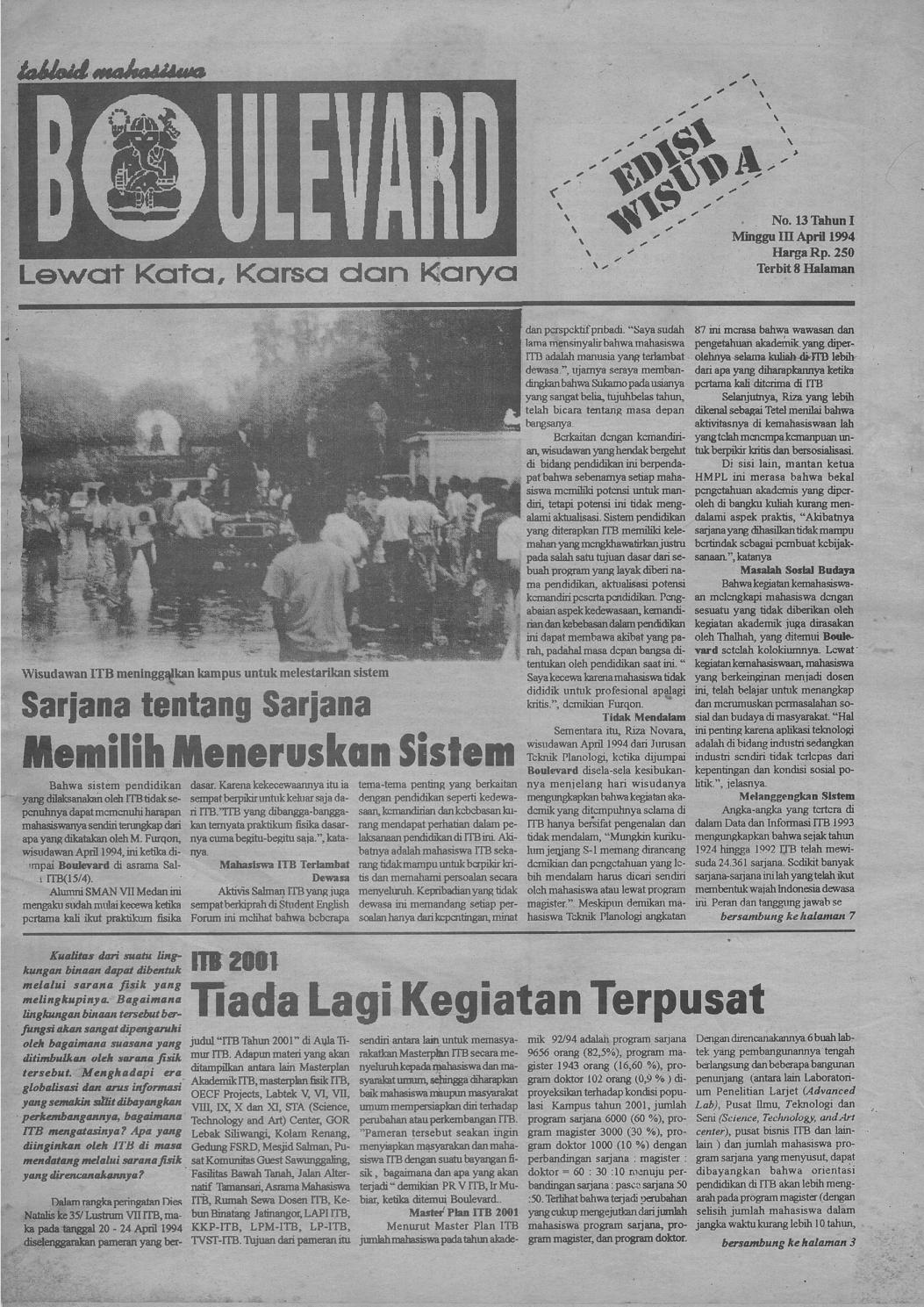 BOULEVARD No. 13 - April 1994 by Boulevard ITB - Issuu