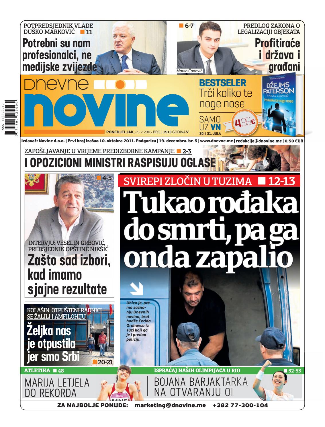 Dnevne novine 25. jul 2016. by Dnevne Novine - Issuu