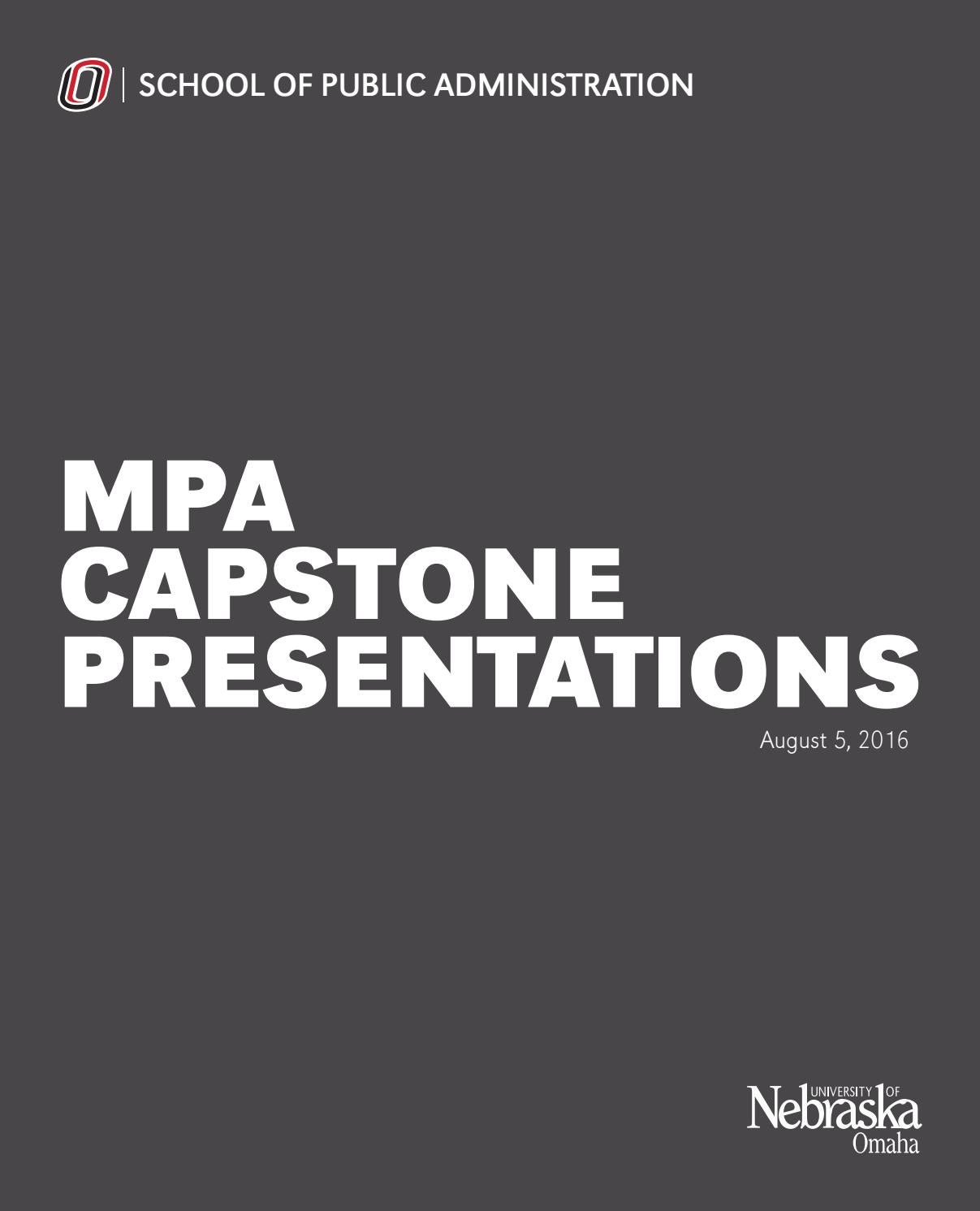 Capstone booklet august 2016 by UNO School of Public Administration - Issuu