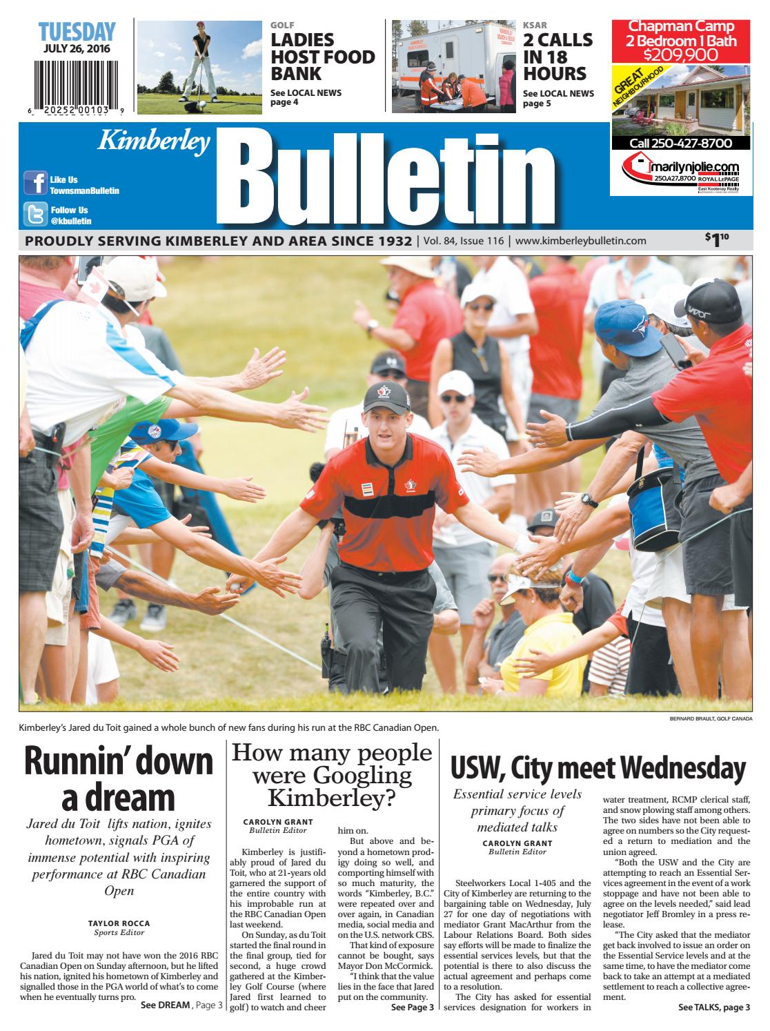 Kimberley Daily Bulletin, July 26, 2016 by Black Press Media Group - Issuu
