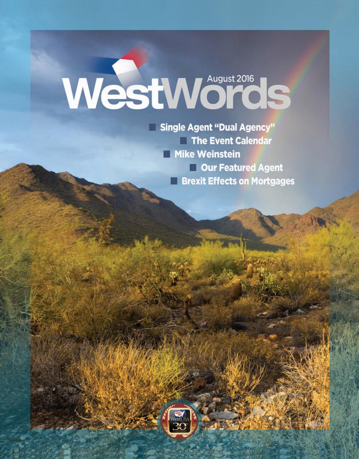 WestWords - August 2016 Edition by West USA Realty - Issuu