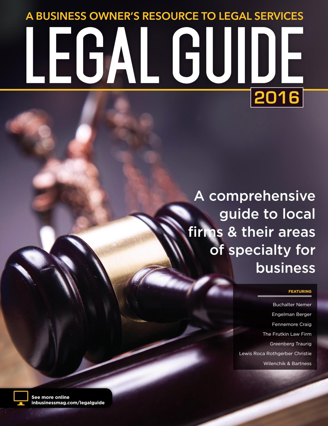 August 2016 edition of In Business Magazine's Legal Guide by InMedia ...