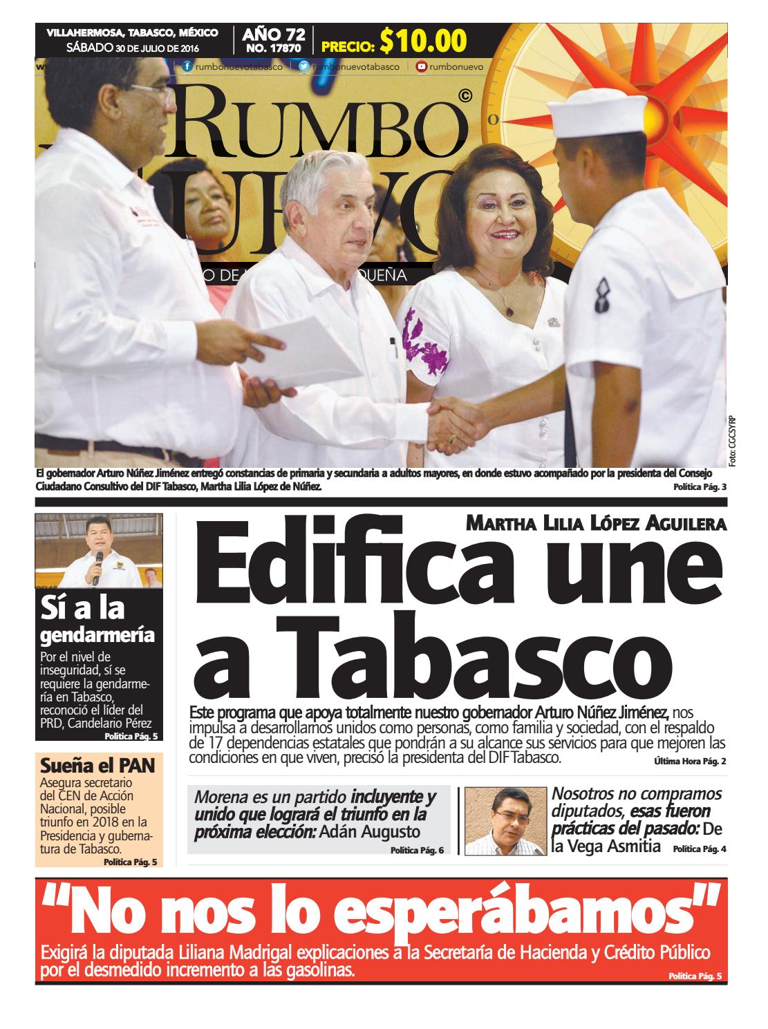 Rumbo Nuevo. Sábado 30 de julio de 2016 by Grupo Rumbo Nuevo - Issuu