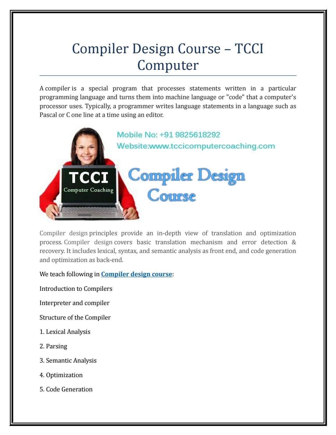 Compiler design course – tcci computer by Rosario Riley - Issuu